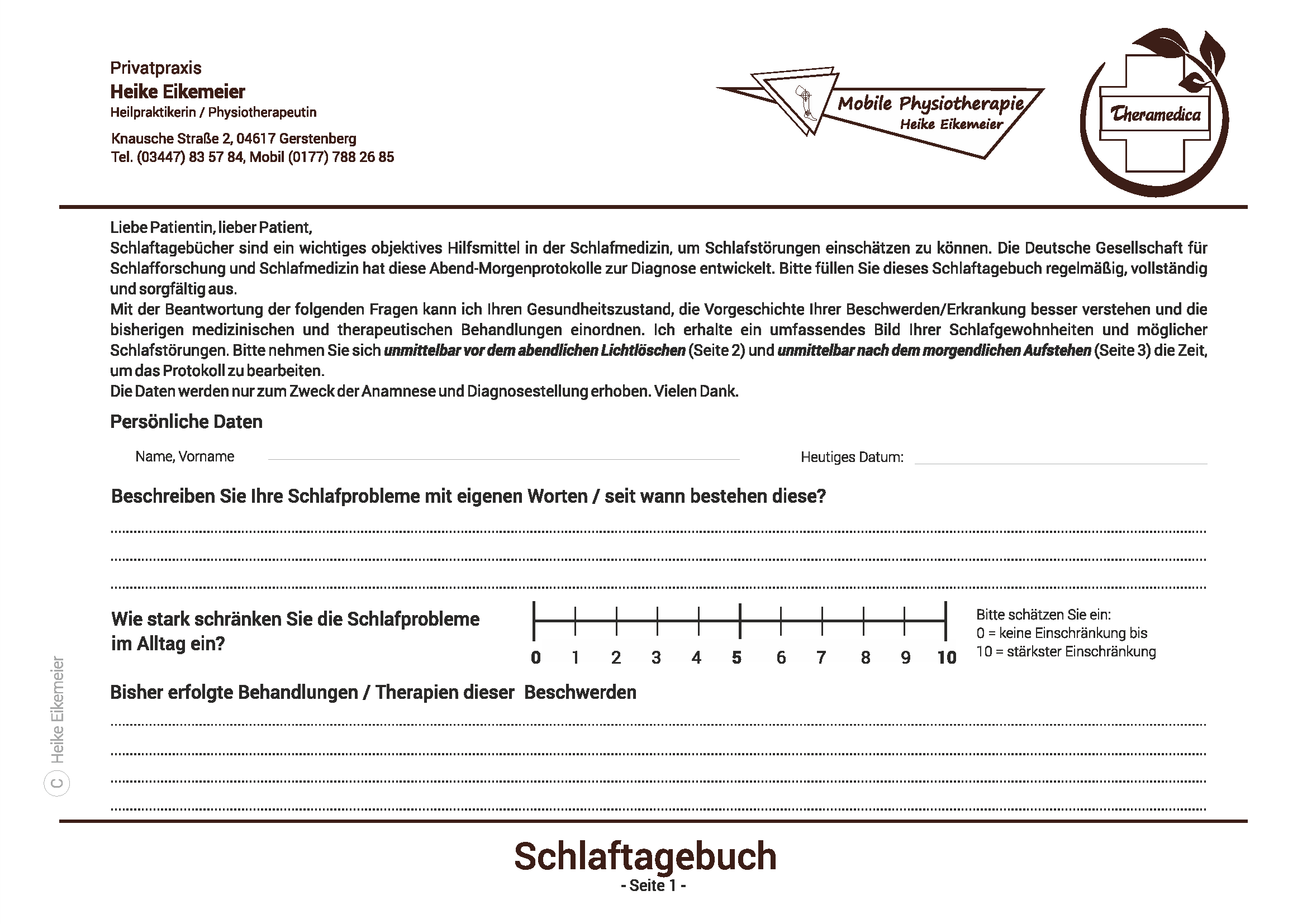 Formulare und Patienteninformationen der Praxis Theramedica